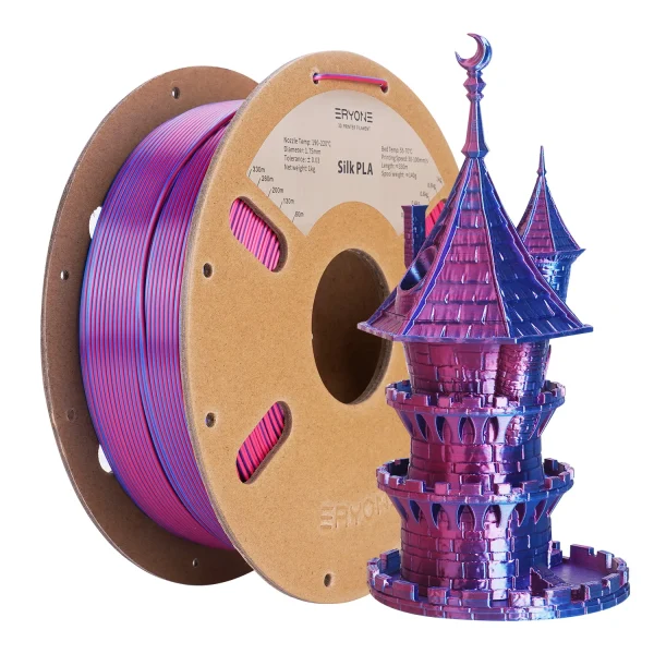 ERYONE Dual Color – Rose Red & Blue Silk PLA Filament for 3D Printers ...