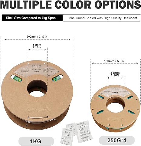 ERYONE Tri Color Silk PLA – Combination Packs, 4 x 250g Spools, 1.75mm ...