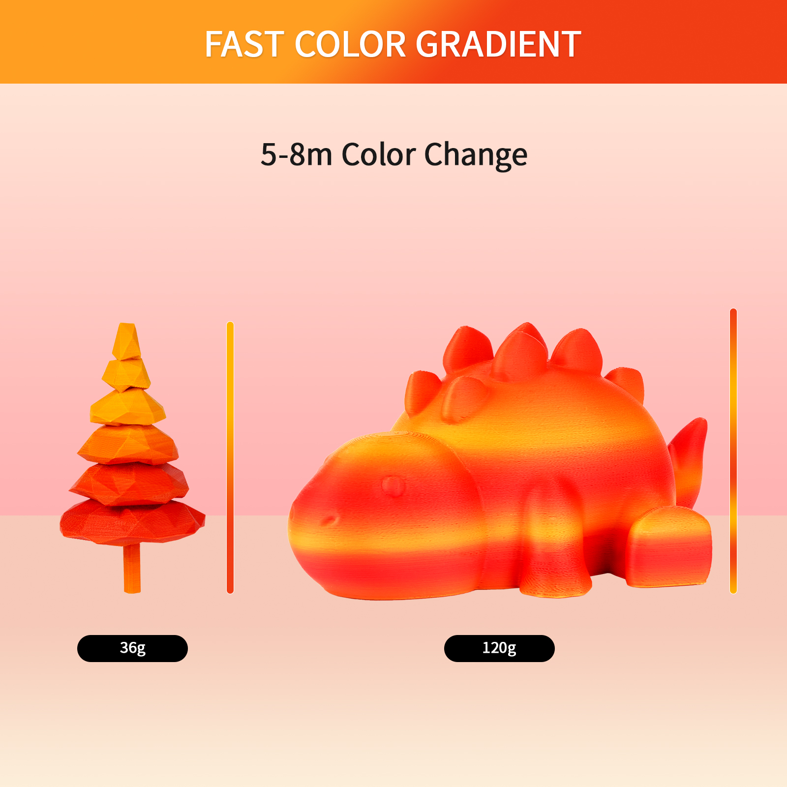 ERYONE Matte Gradient PLA Filament – Maple Leaf (Red & Yellow), 1kg ...