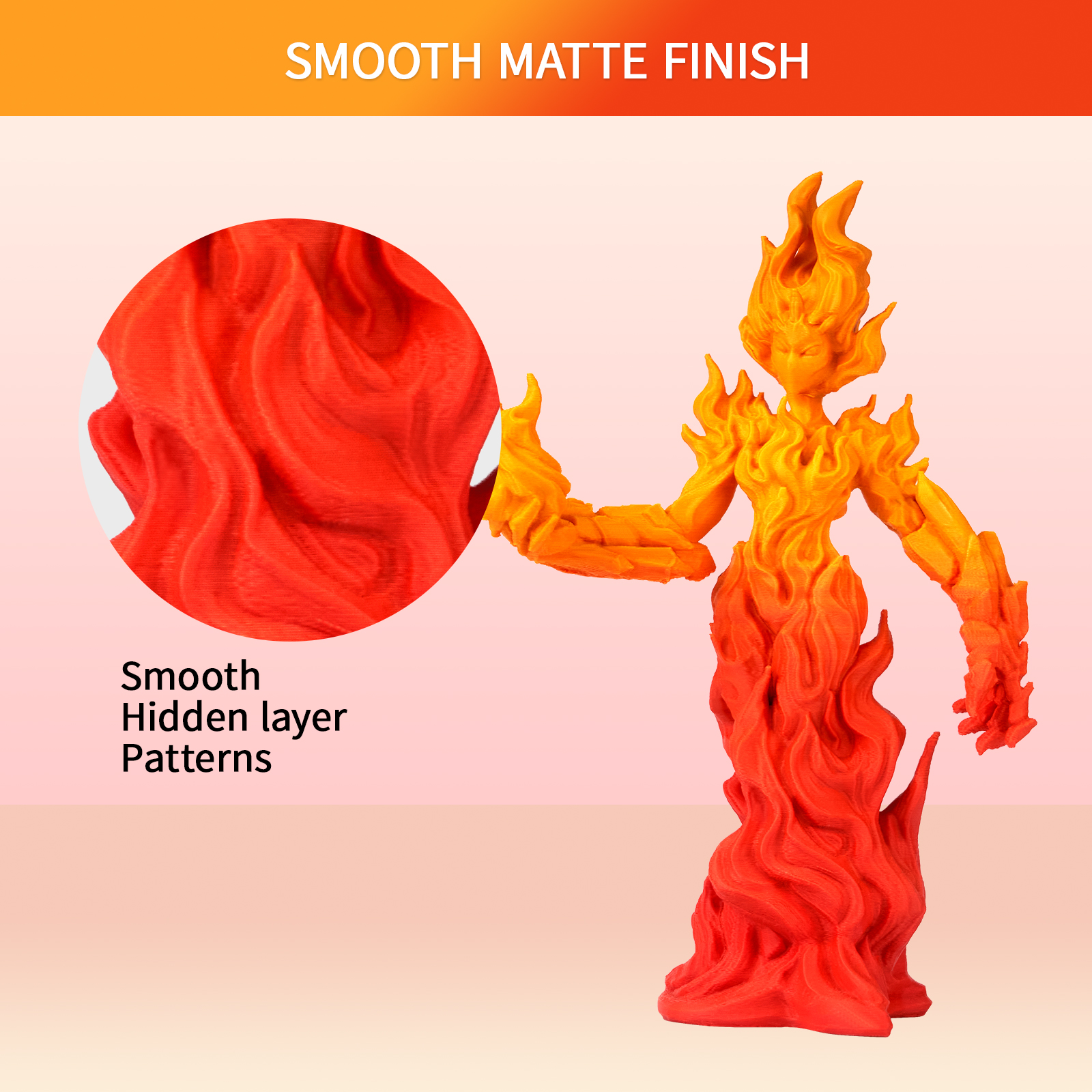 ERYONE Matte Gradient PLA Filament – Maple Leaf (Red & Yellow), 1kg ...